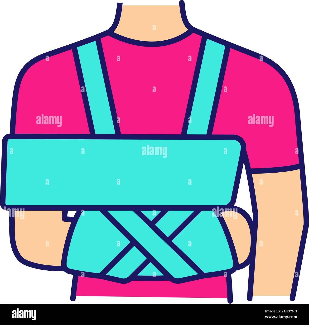 Shoulder immobilizer color icon. Sling and swathe. Broken arm, shoulder ...