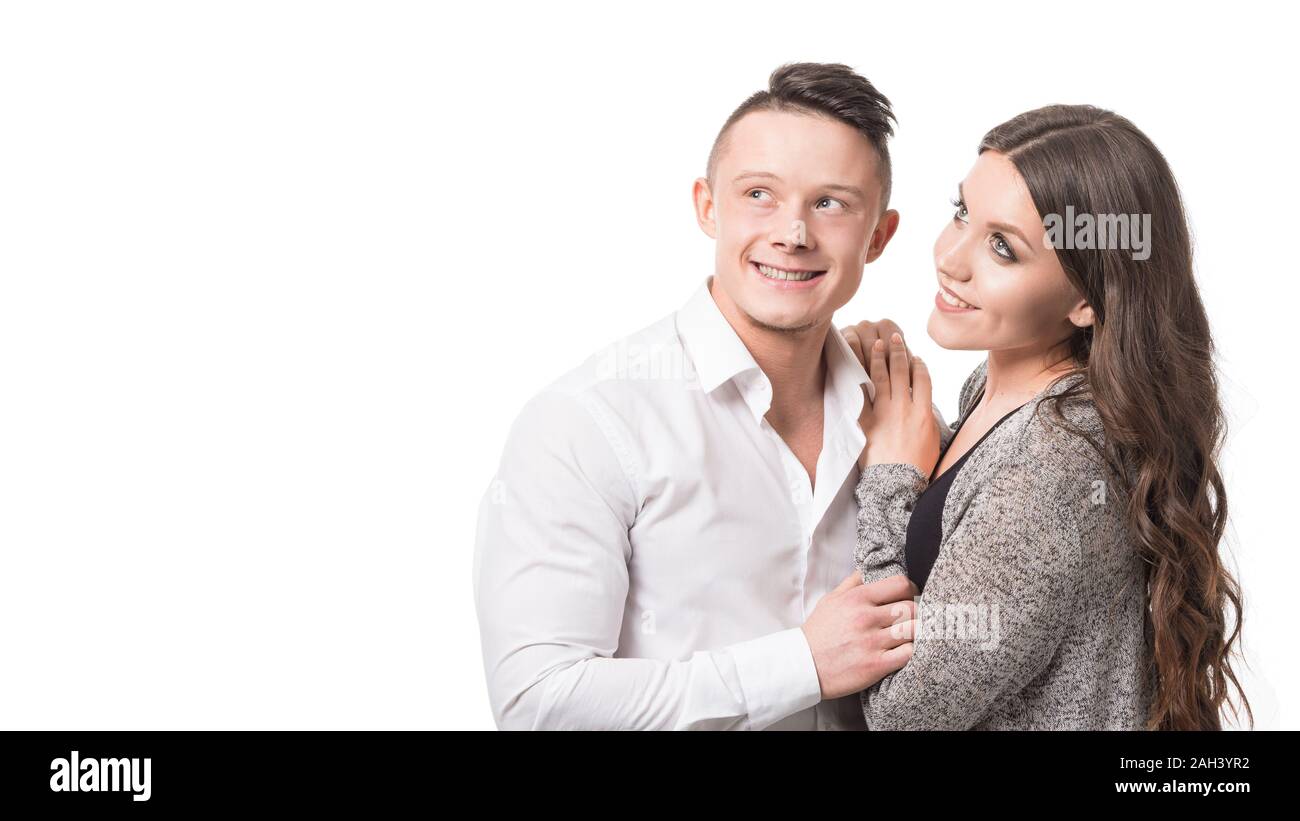 Close up millennial couple in love. Portrait of a couple planning a ...