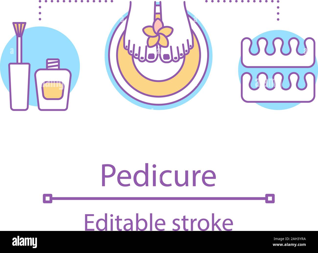 Pedicure concept icon. Nail service idea thin line illustration. Nail ...