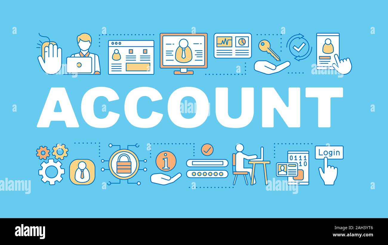 Account word concepts banner. Login, sign up. User account. Profile ...