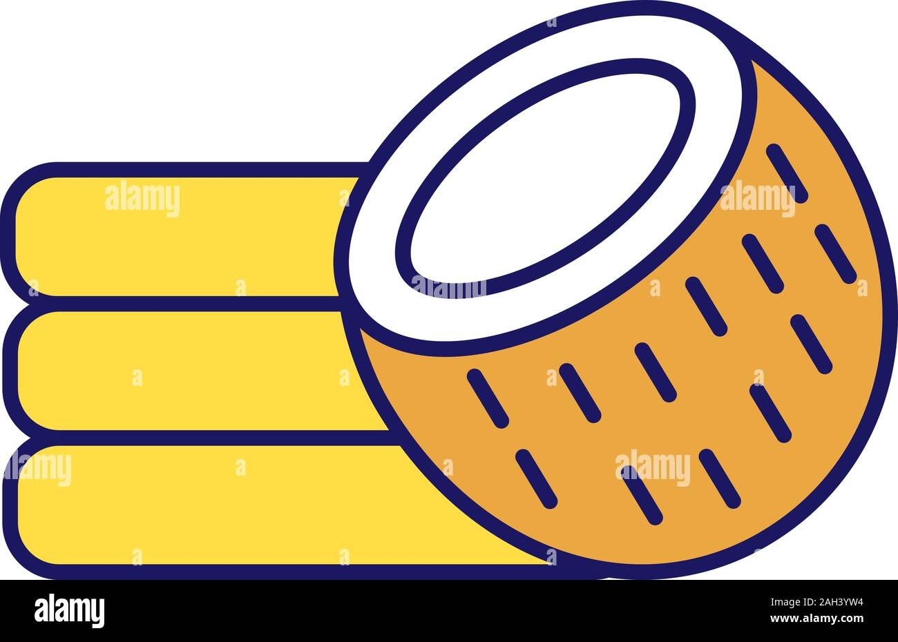 Coconut fiber mattress color icon. Coconut coir bed mattress. Organic ...