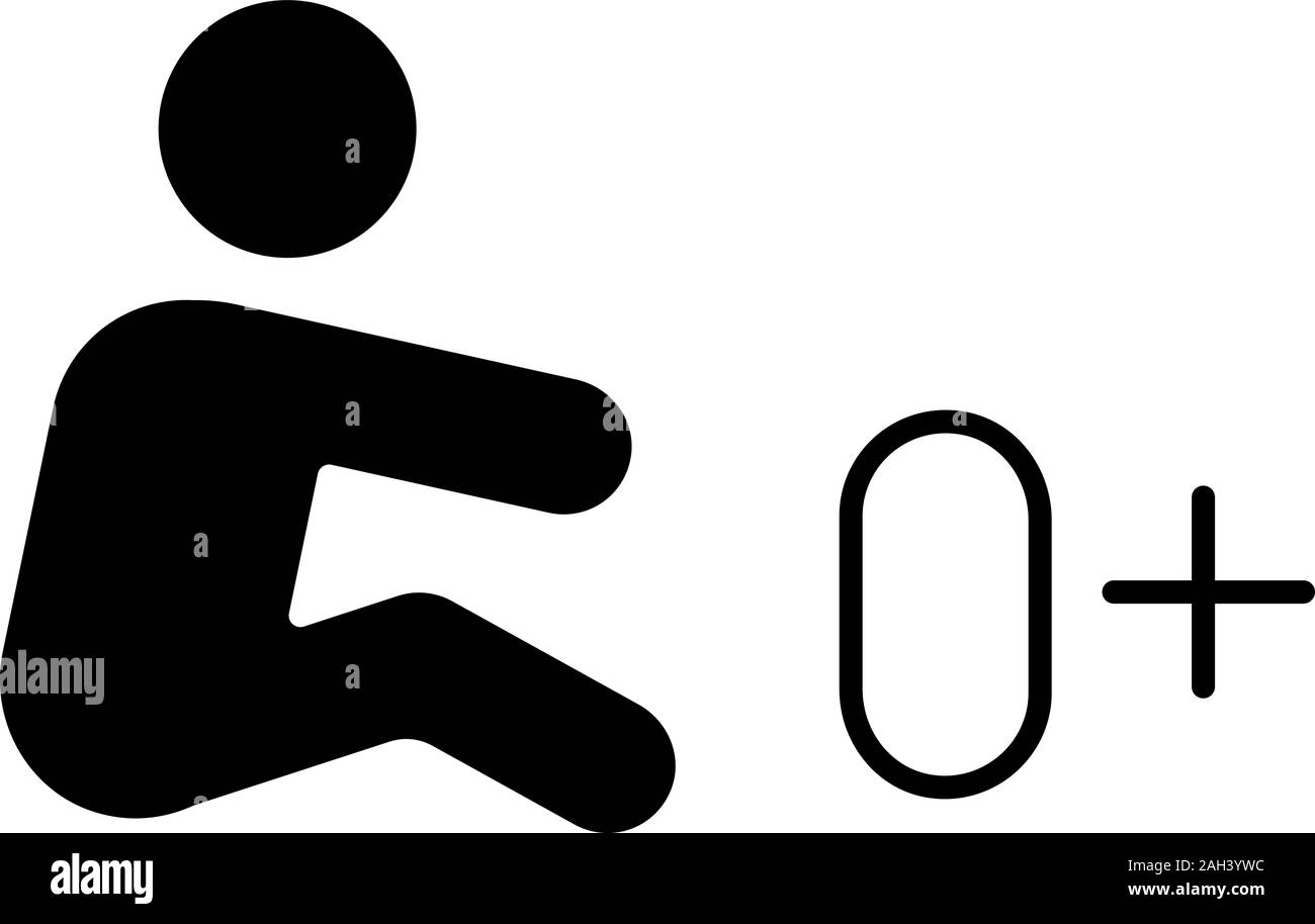 Allowed for children from birth glyph icon. Newborn baby products. 0 ...