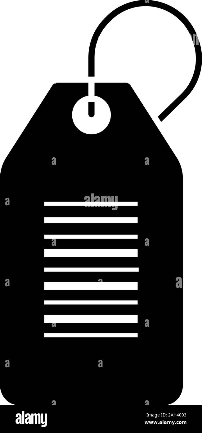 Barcode label glyph icon. Linear bar code tag. Serial number. Store ...