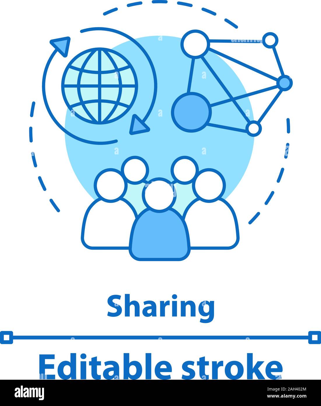 Content sharing concept icon. Networking idea thin line illustration ...