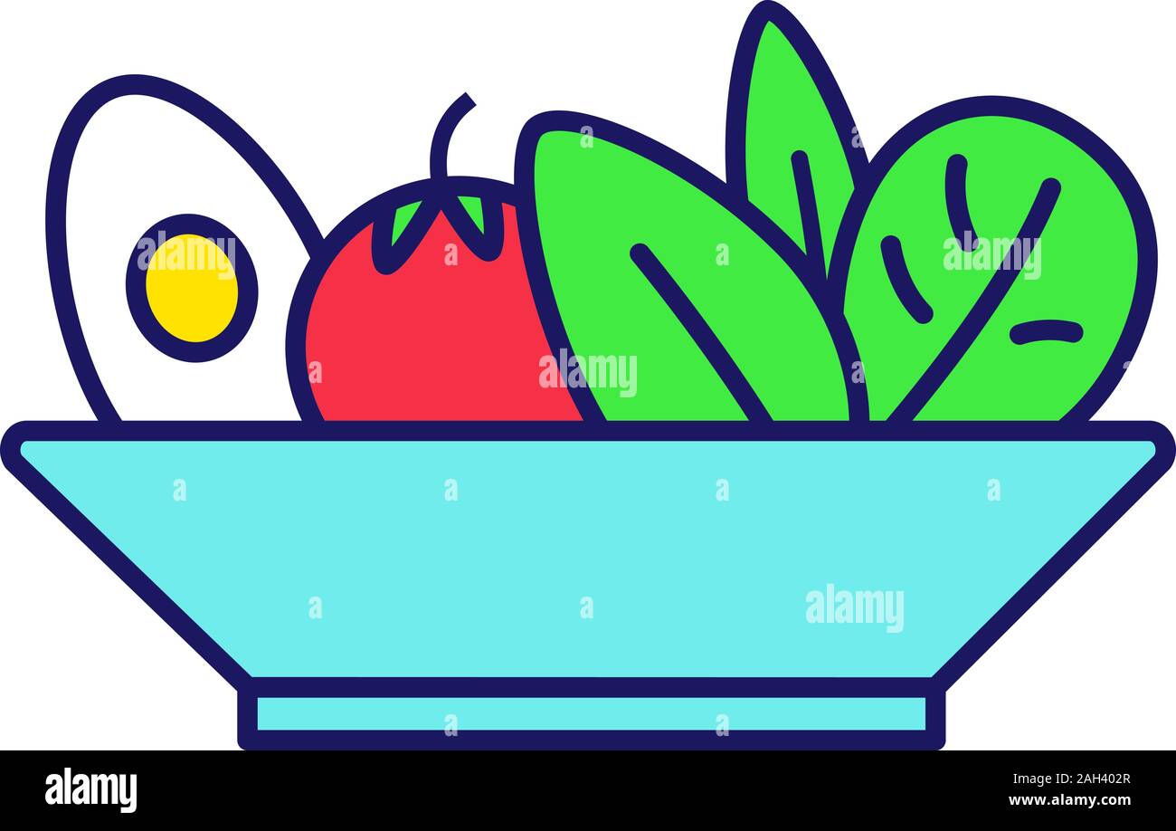 Salad color icon. Healthy nutrition. Vegetarian food. Restaurant or ...