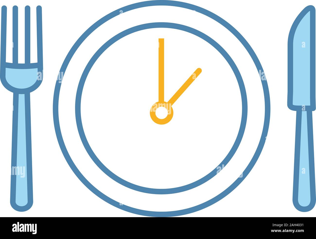 Lunch time color icon. Dinner break. Afternoon business meeting ...