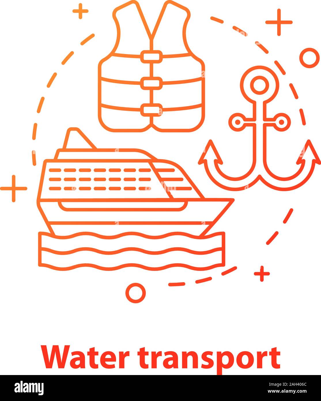Water transport concept icon. Sailing idea thin line illustration ...