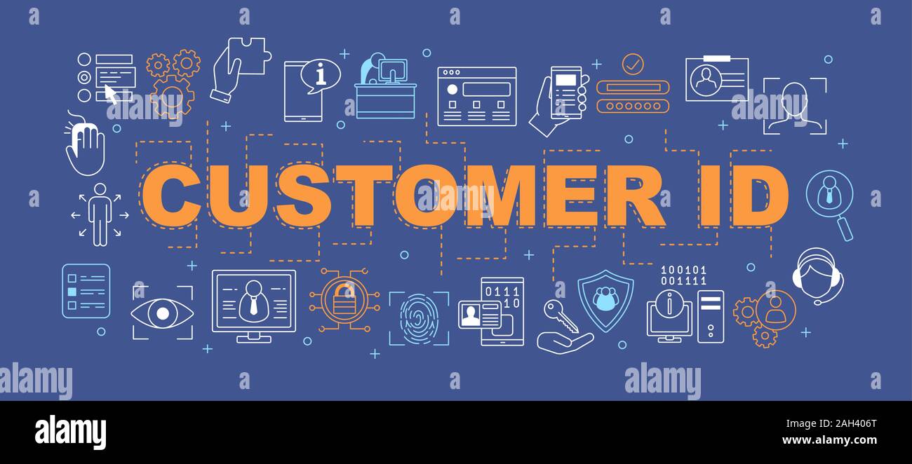 Internet security word concepts banner. Customer, user ID. Presentation ...