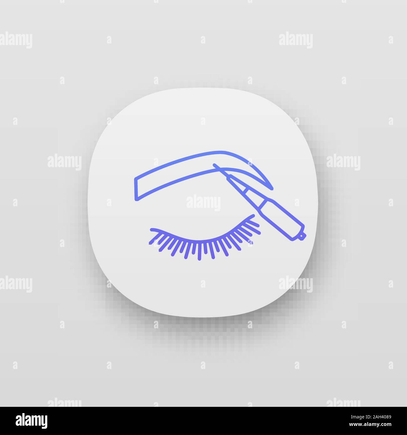 Microblading eyebrows app icon. UI/UX user interface. Microblading pen ...