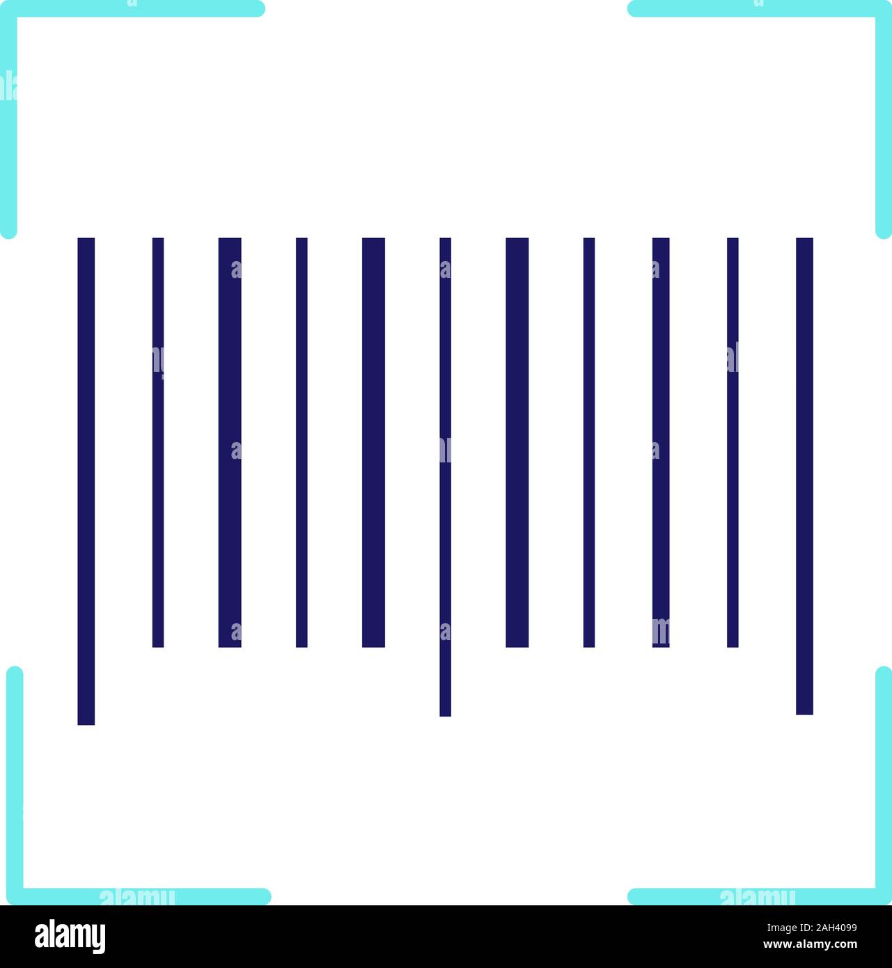 Traditional barcode color icon. Linear code scanning. One dimensional ...