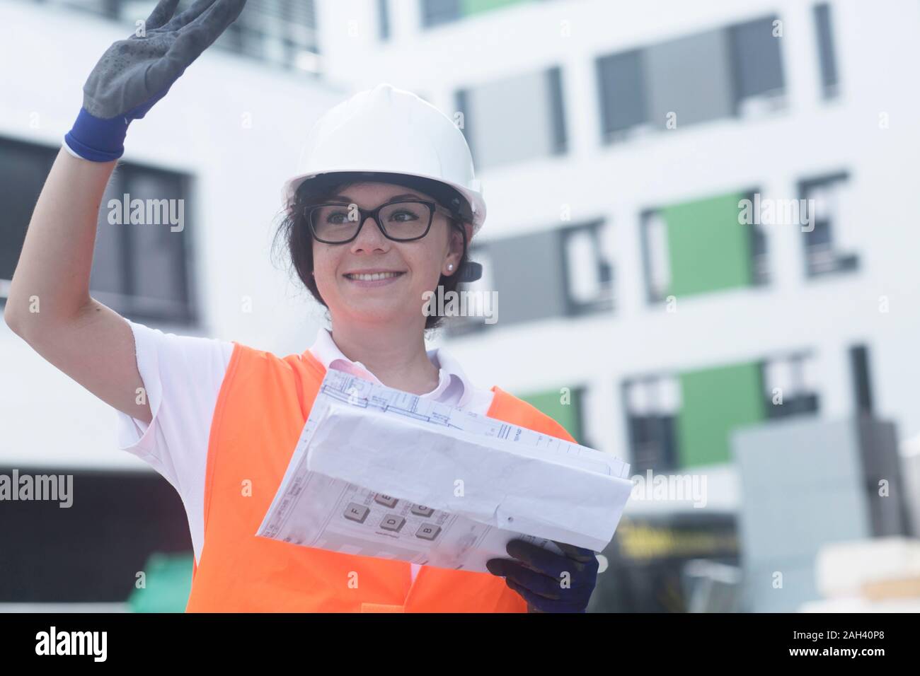 Waving engineer hi-res stock photography and images - Alamy