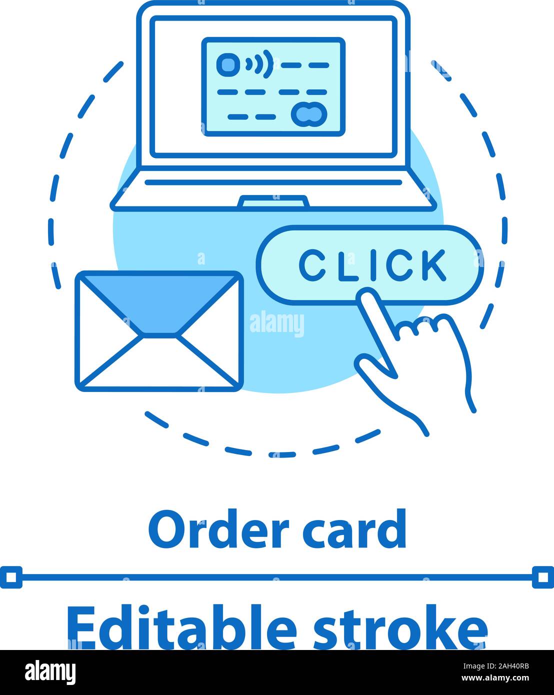 Credit card ordering concept icon. E-payment idea thin line illustration. Internet banking ...