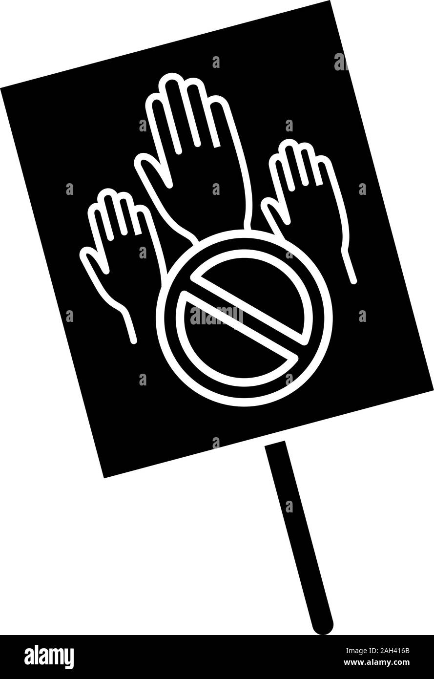 Protest banner glyph icon. Protest vote. Abstention. Anti-voting ...