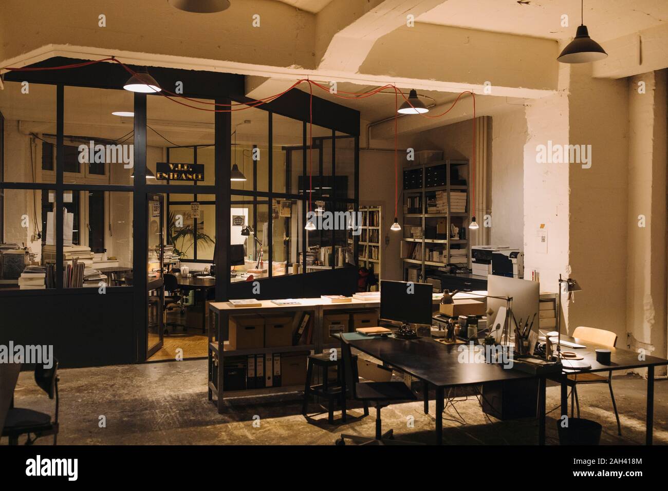 Interior of a loft office Stock Photo - Alamy