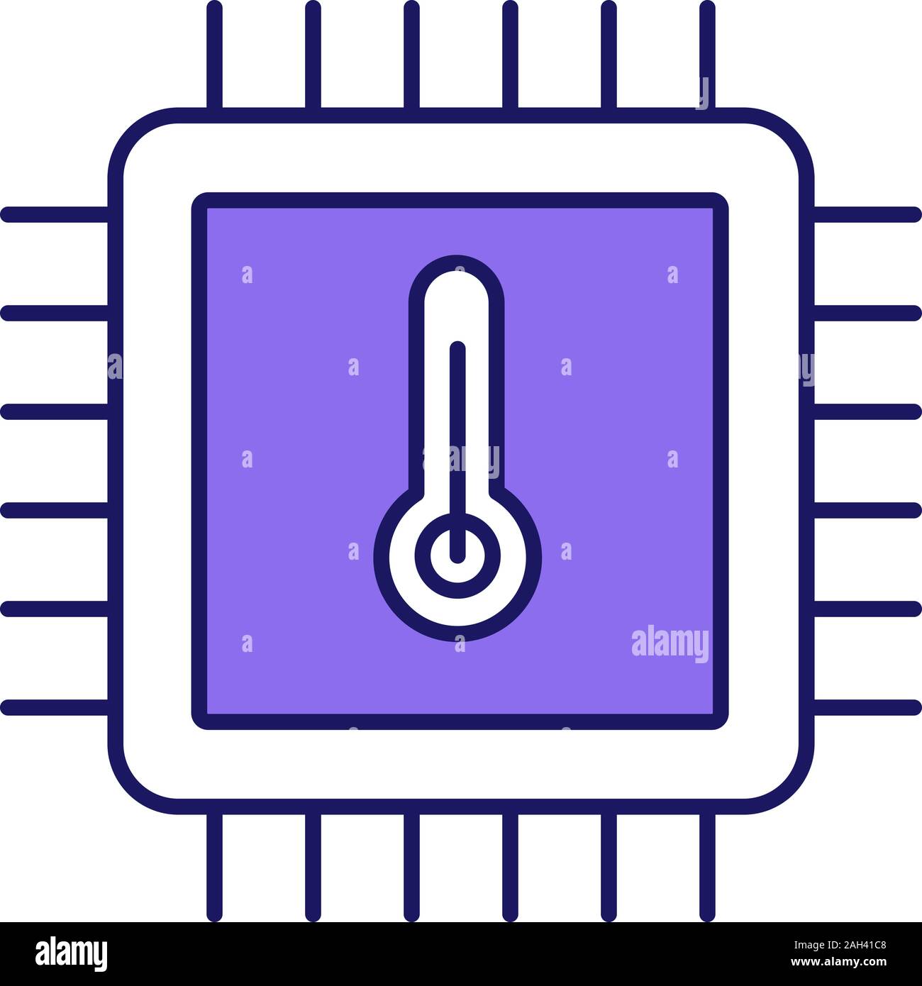 Processor Temperature Color Icon Core Temp Cpu Overheating Chip Microchip Chipset Heating