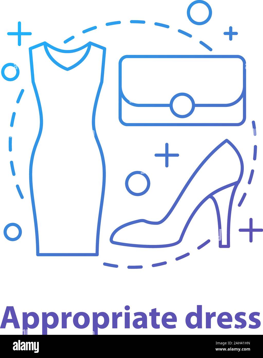 Formal wear concept icon. Appropriate dress idea thin line illustration ...