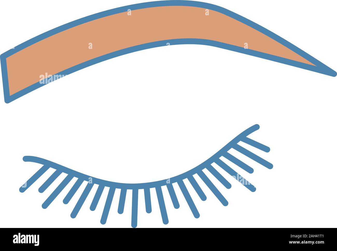 Soft arched eyebrow shape color icon. Rounded, curved eyebrows. Brows ...