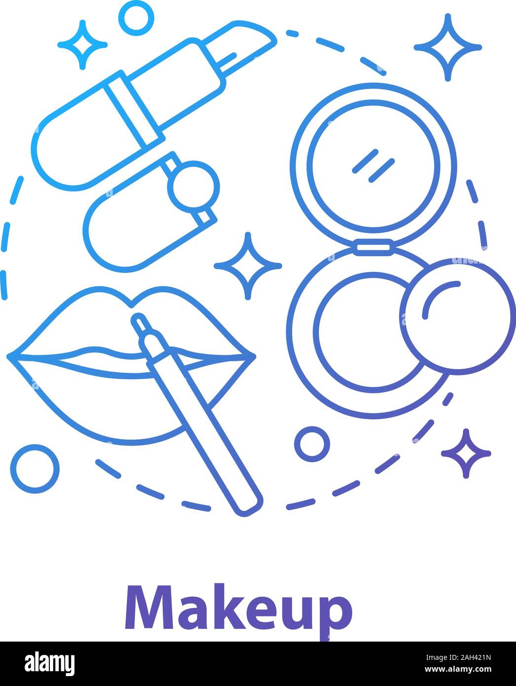 Makeup concept icon. Beauty salon. Cosmetics idea thin line ...
