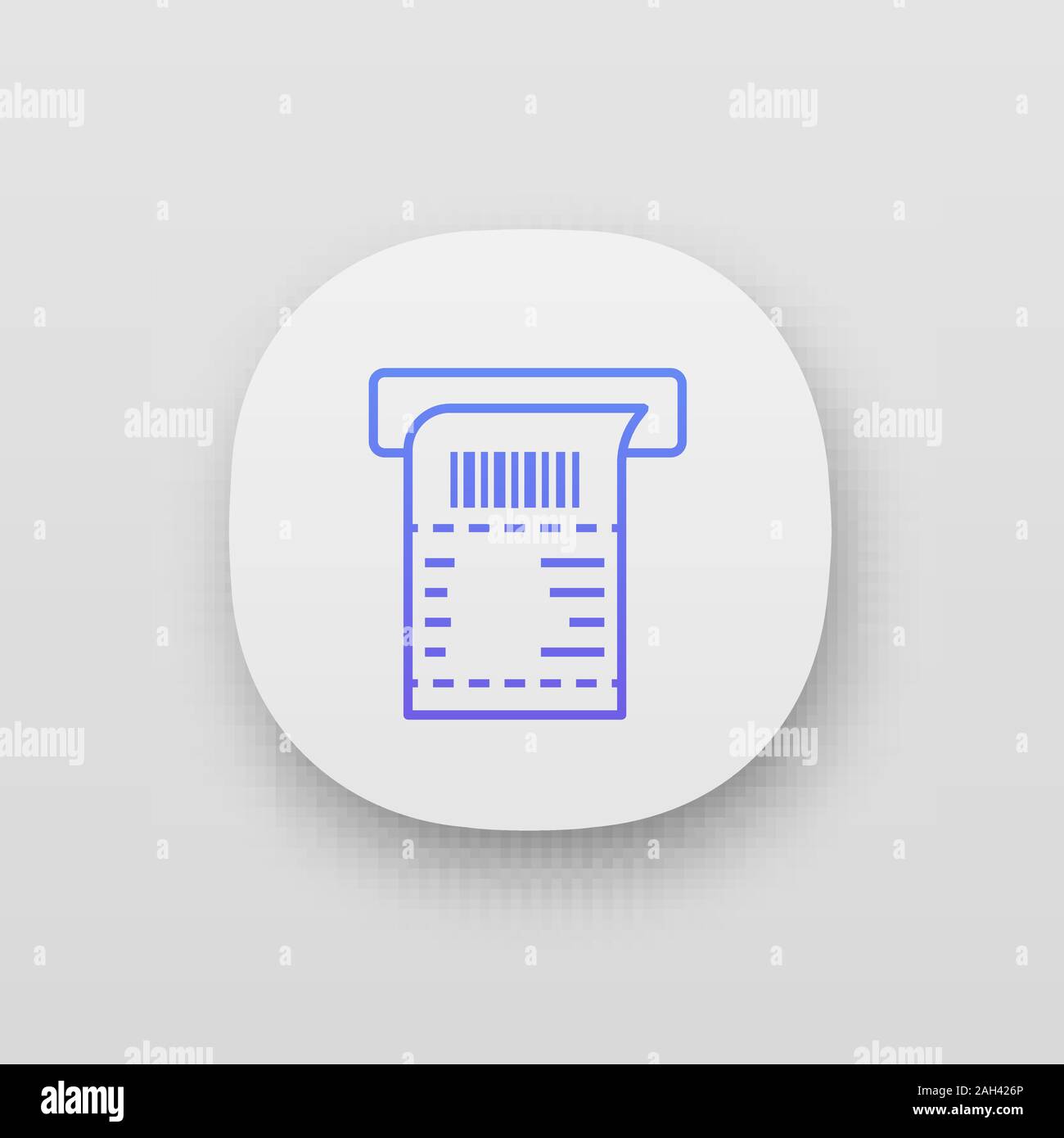 ATM receipt app icon. UI/UX user interface. Payment terminal paper ...