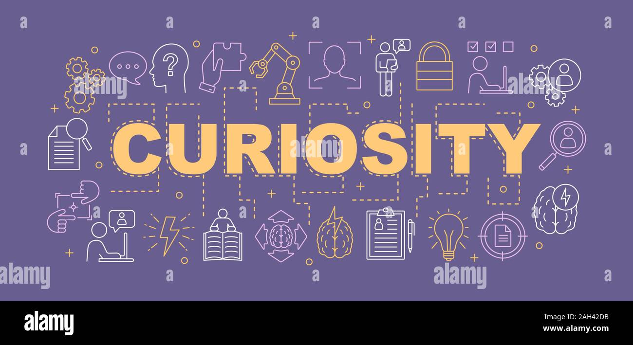 Curiosity word concepts banner. Presentation, website. Gain knowledge ...