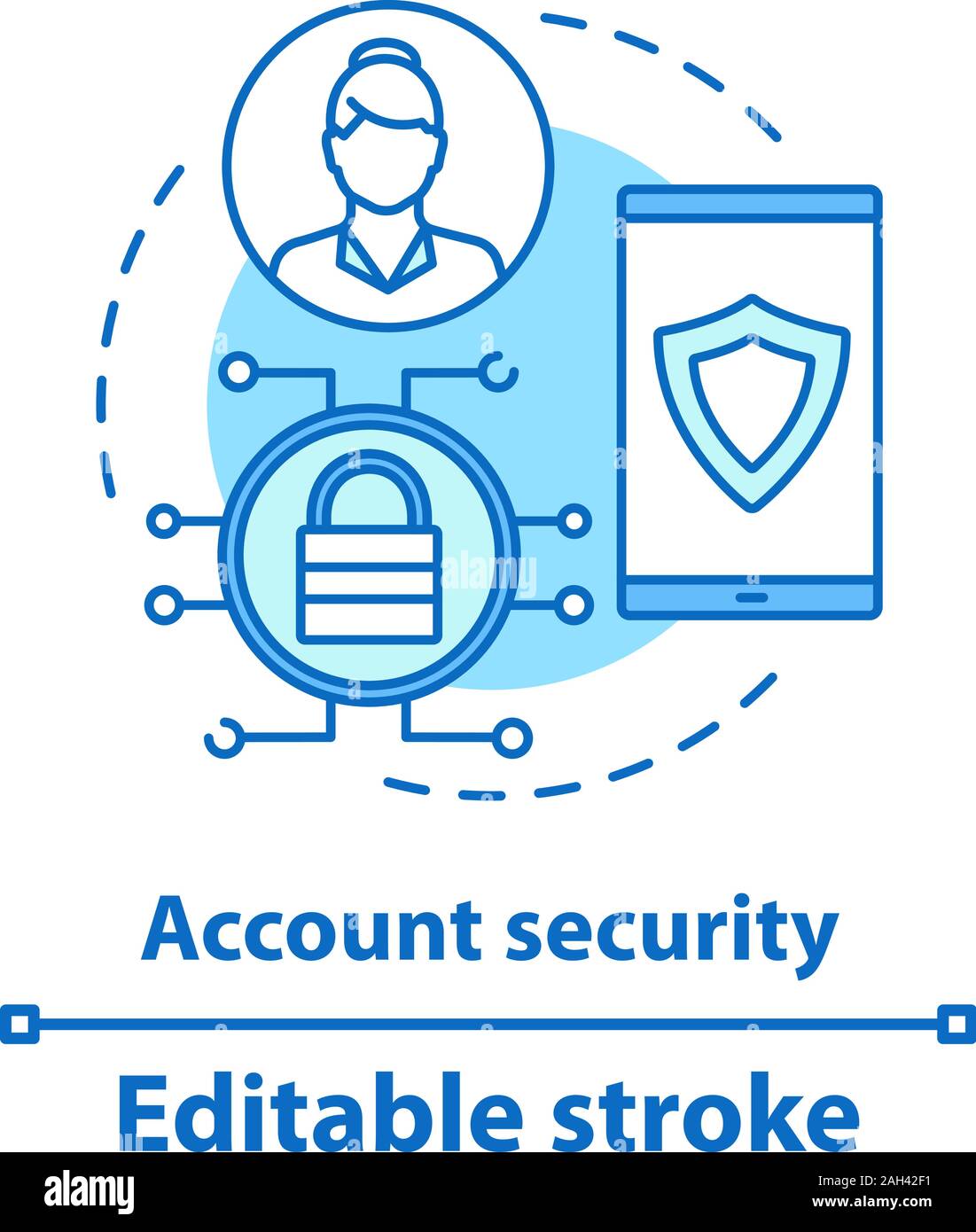 Account security concept icon. Cyber security idea thin line ...