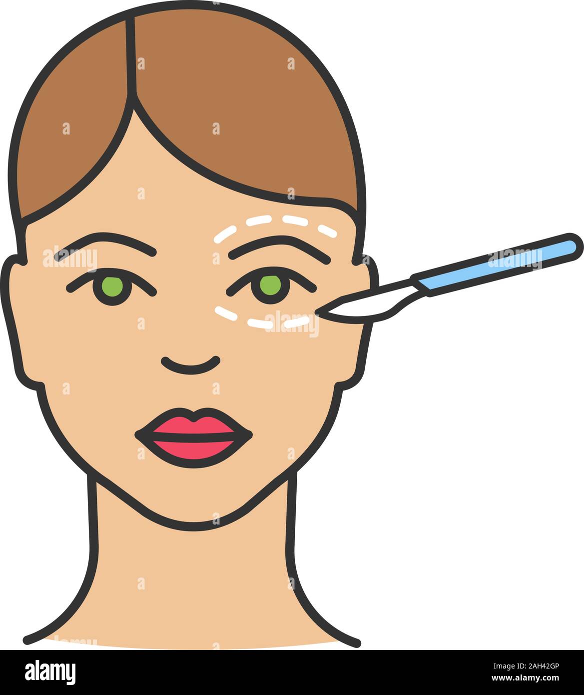 Blepharoplasty color icon. Eyelid plastic surgery. Eye lift surgery ...