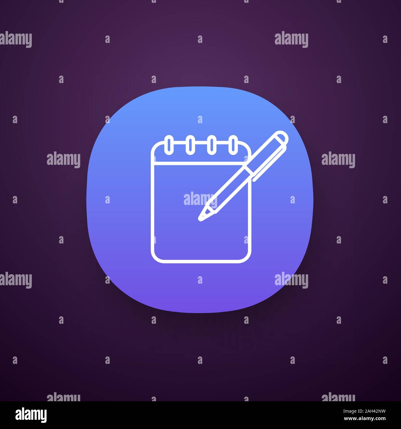 Notepad with pen app icon. Taking notes. To do list. Planner. Action ...