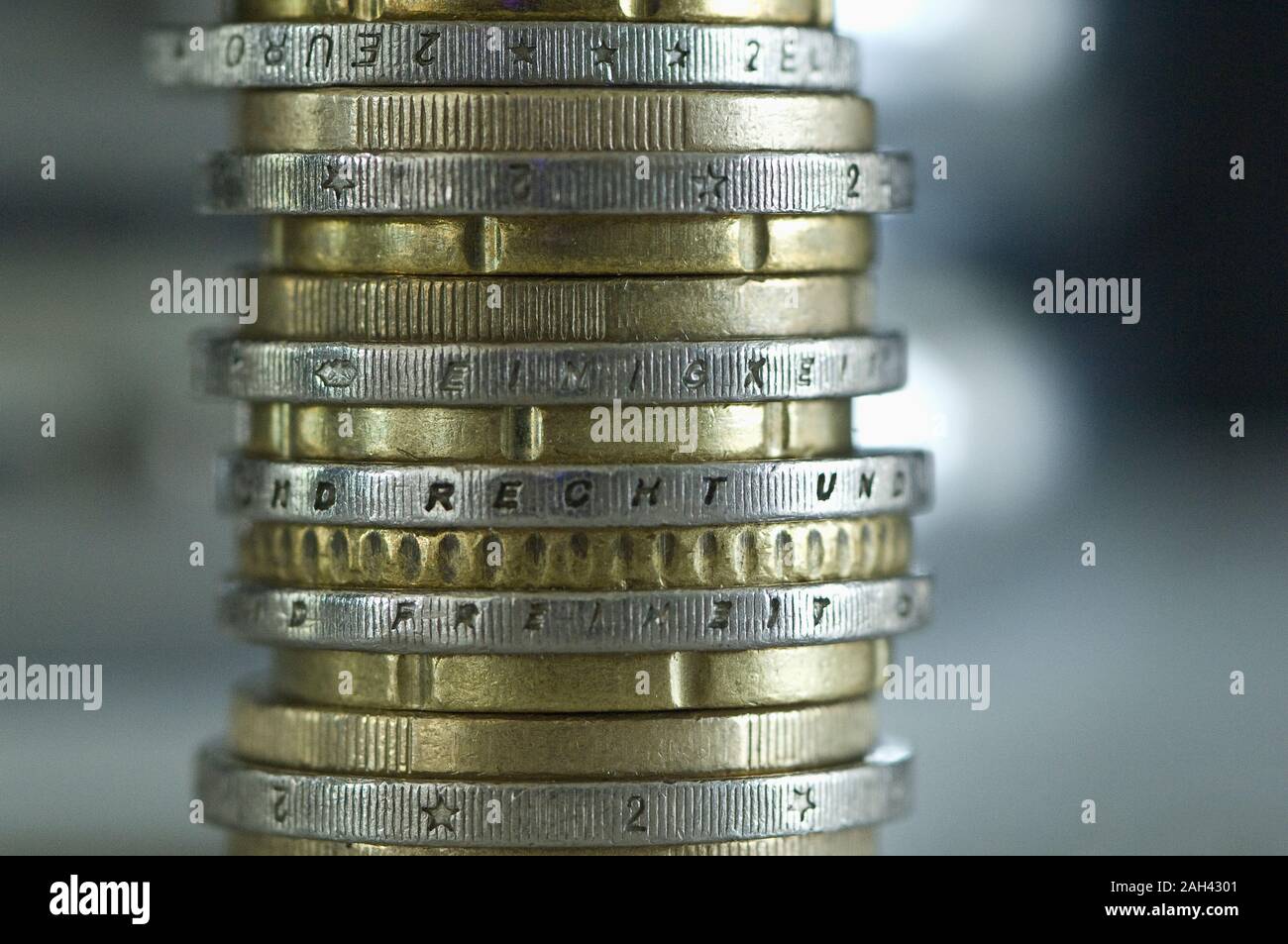 Stack of euro coins Stock Photo - Alamy