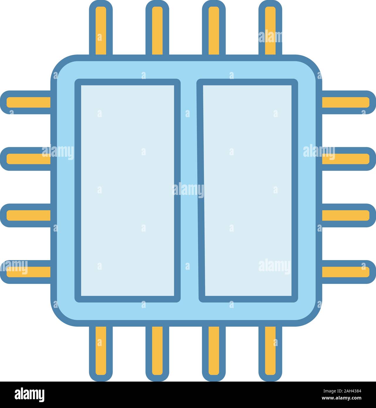 Dual Core Processor Color Icon X2 Microprocessor Microchip Chipset Cpu Central Processing