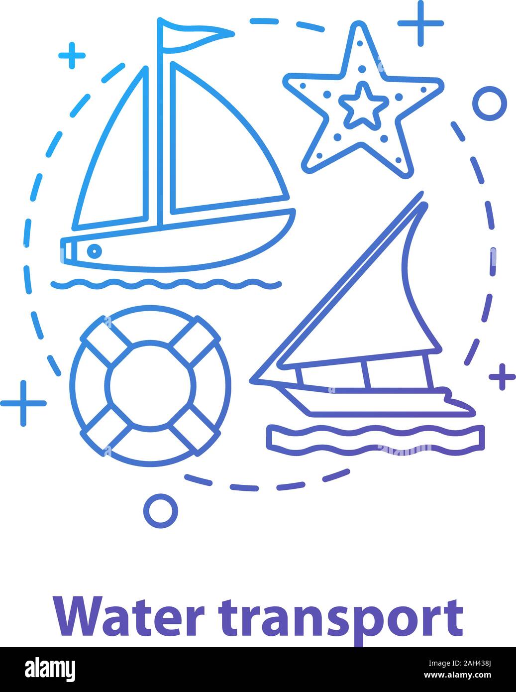 Water transport concept icon. Sailing idea thin line illustration ...