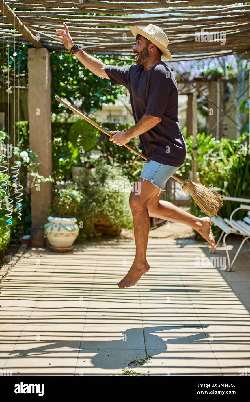 Barefoot broom caucasian hi-res stock photography and images - Alamy