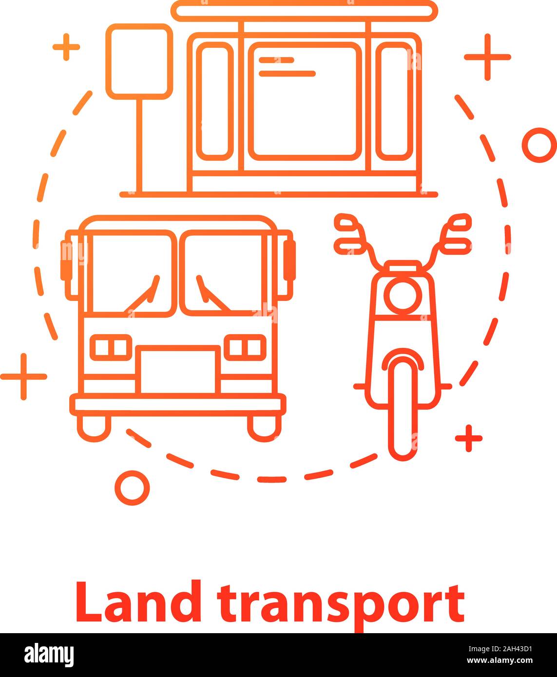 Land transport concept icon. Automobiles idea thin line illustration ...