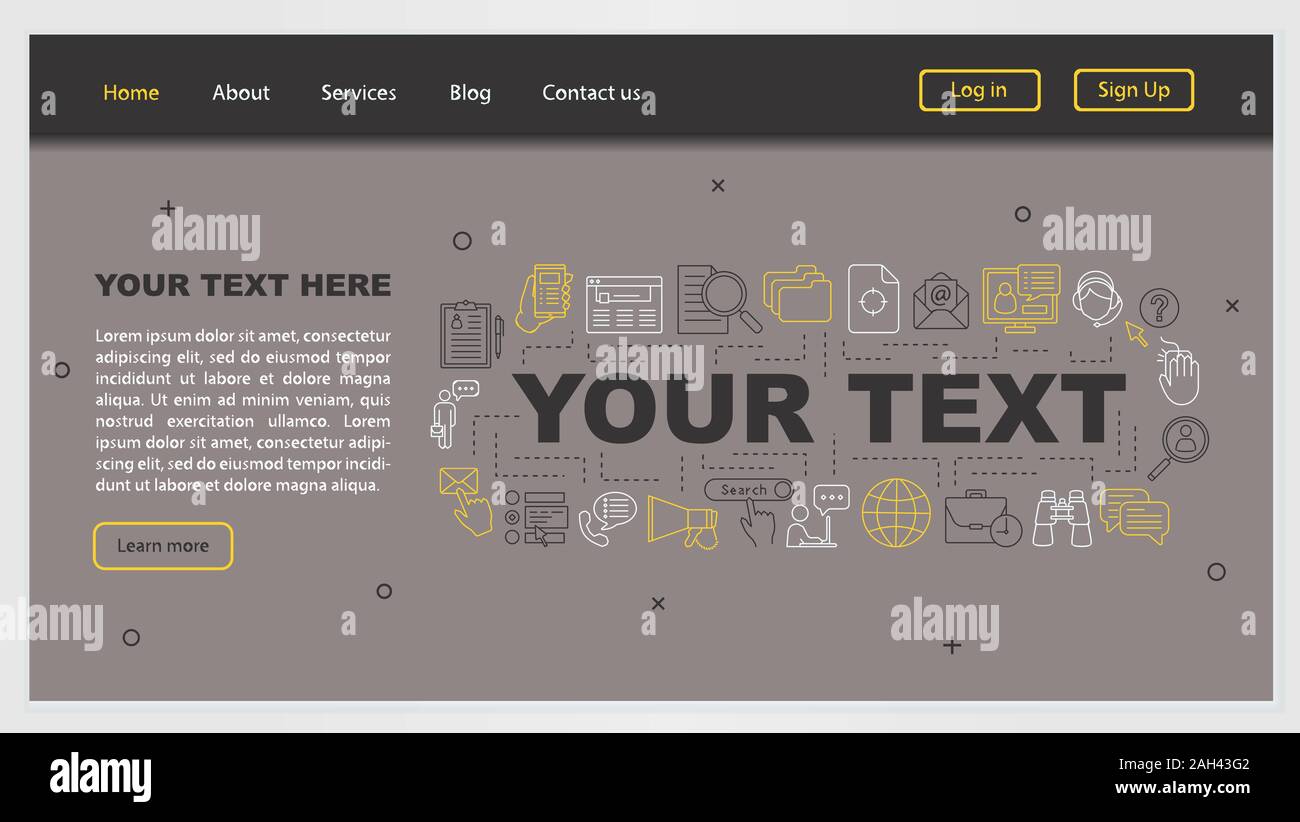 Job searching service web page design vector template. Headhunting ...