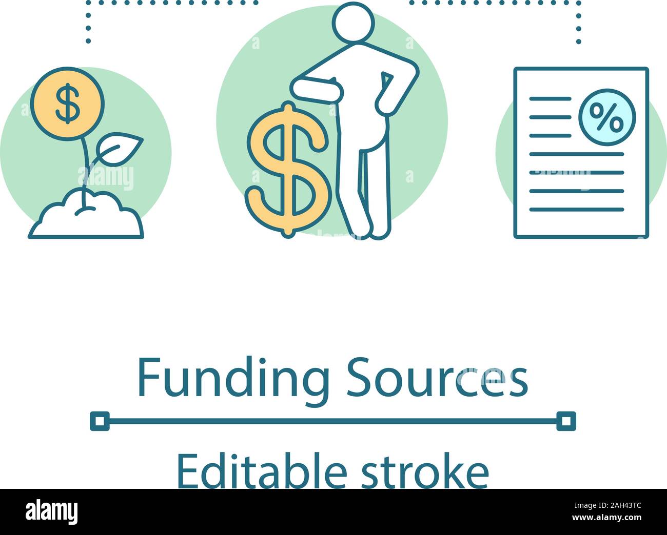 Funding sources concept icon. Financial management idea thin line ... Funding sources concept icon. Financial management idea thin line ...