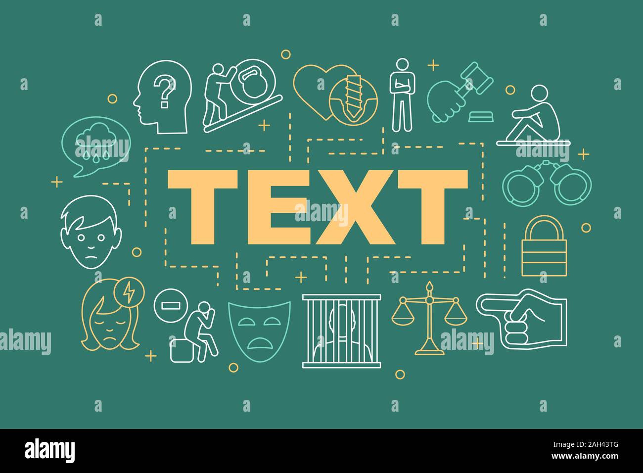 Guilt word concepts banner. Presentation, website. Crime, broken heart ...