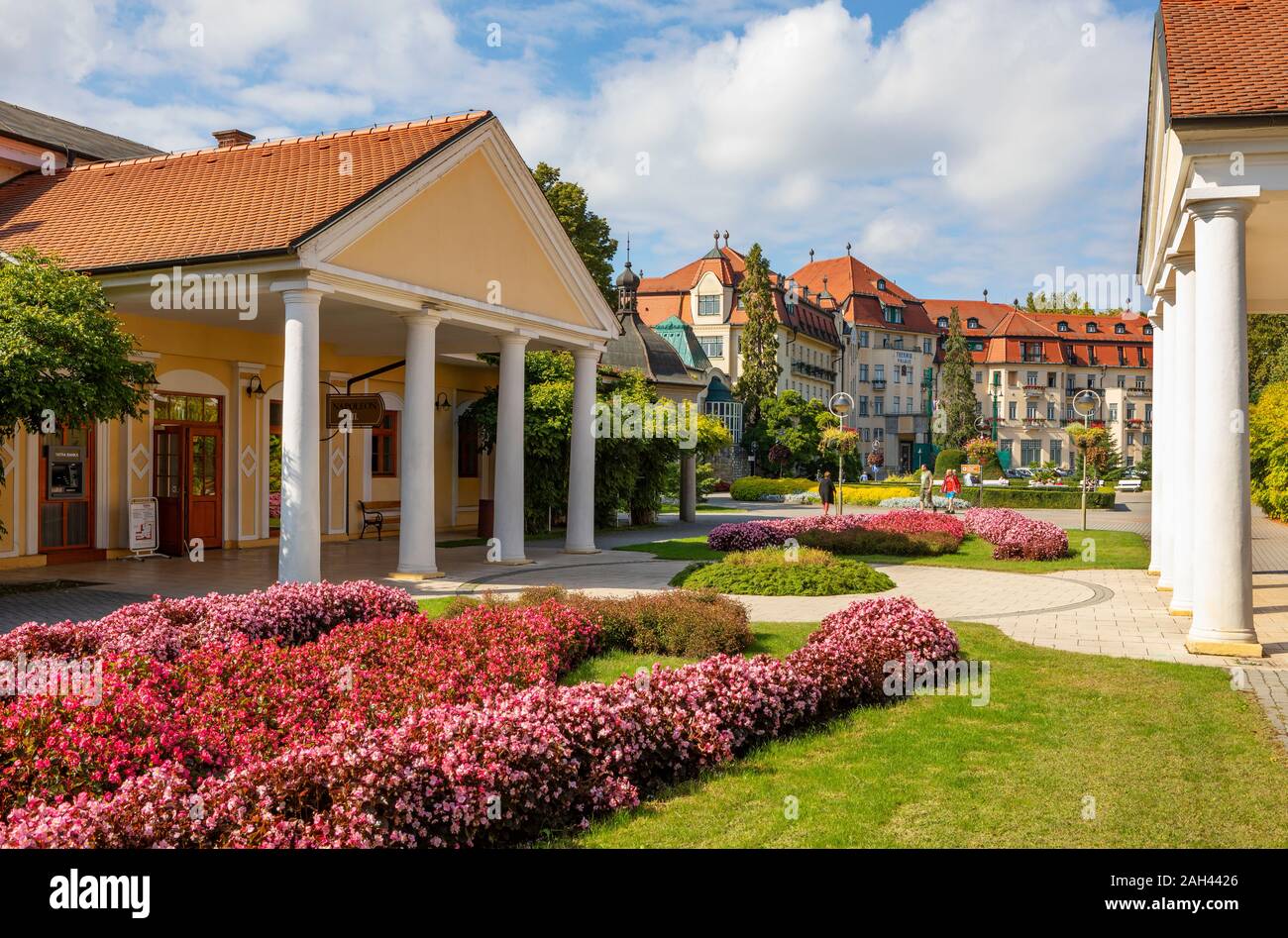 Slovakia, Piestany, Spa Piestany, Exterior of Napoleon bath hotel ...