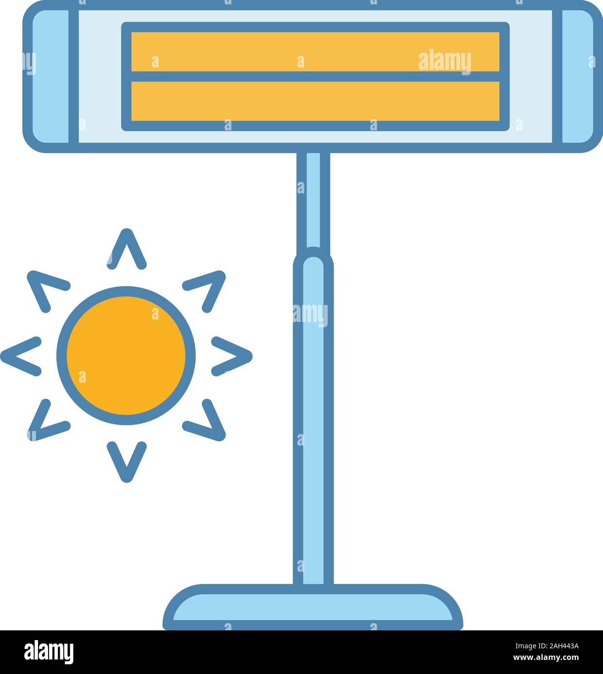 Infrared heater color icon. Pedestal electric heater. Household ...