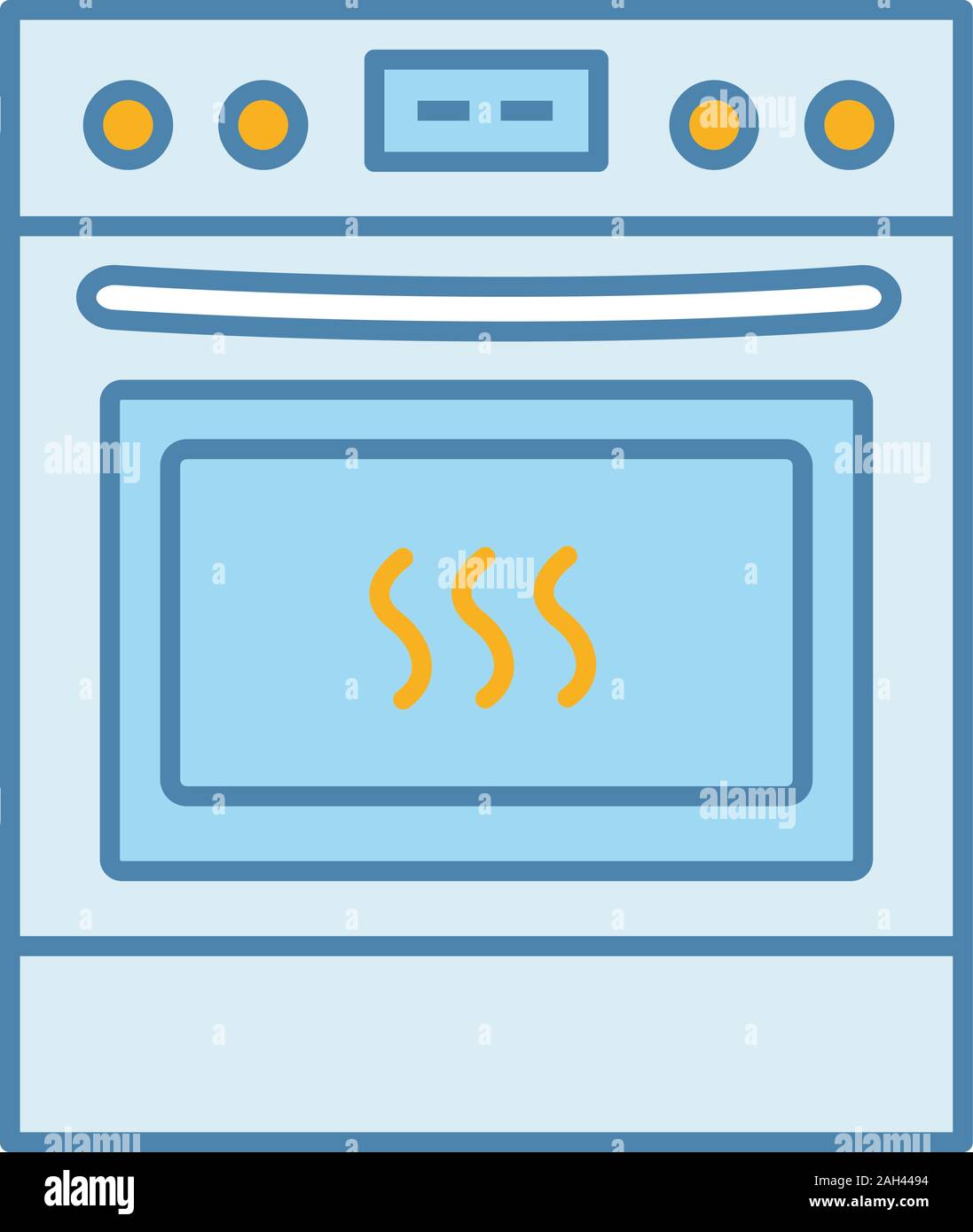 Kitchen stove color icon. Gas range cooker. Cooktop and oven. Kitchen ...