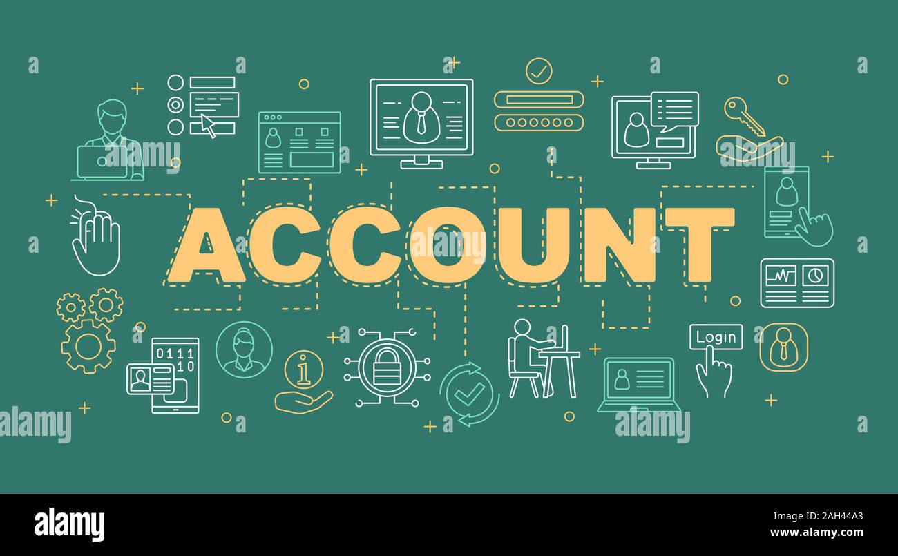 Account word concepts banner. Login, sign up. User account. Profile ...