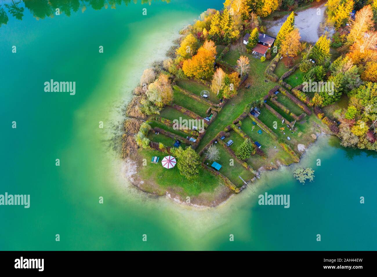 Germany, Bavaria, Upper Bavaria, Toelzer Land, Konigsdorf, Aerial view ...