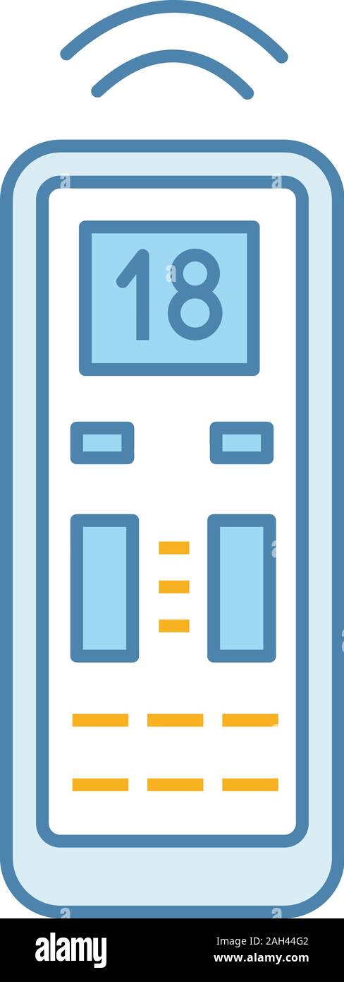 Air conditioner remote control color icon. Isolated vector illustration ...