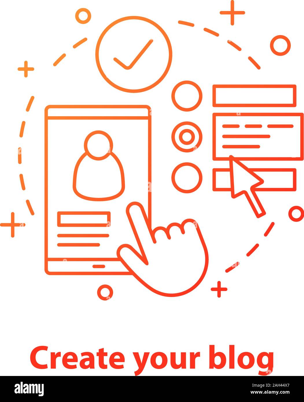 Create account concept icon. New user registration idea thin line ...