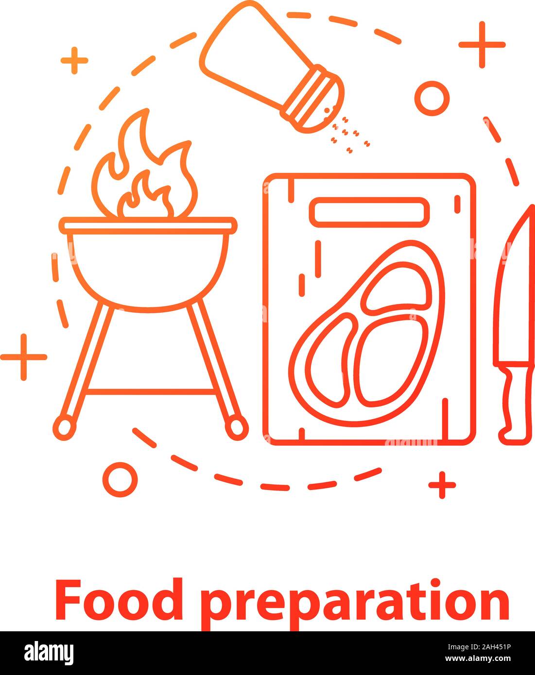 Food preparation concept icon. Cooking idea thin line illustration ...