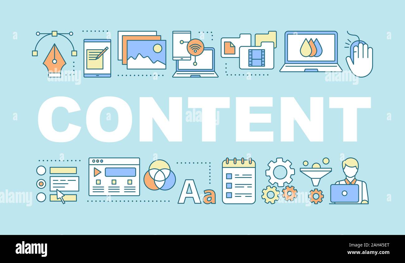 Content word concepts banner. Blogging, vlogging. Presentation, website ...