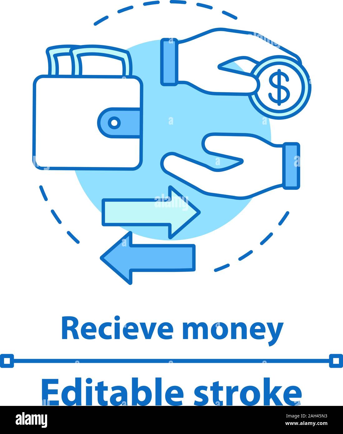 Receive money concept icon. Transaction idea thin line illustration ...
