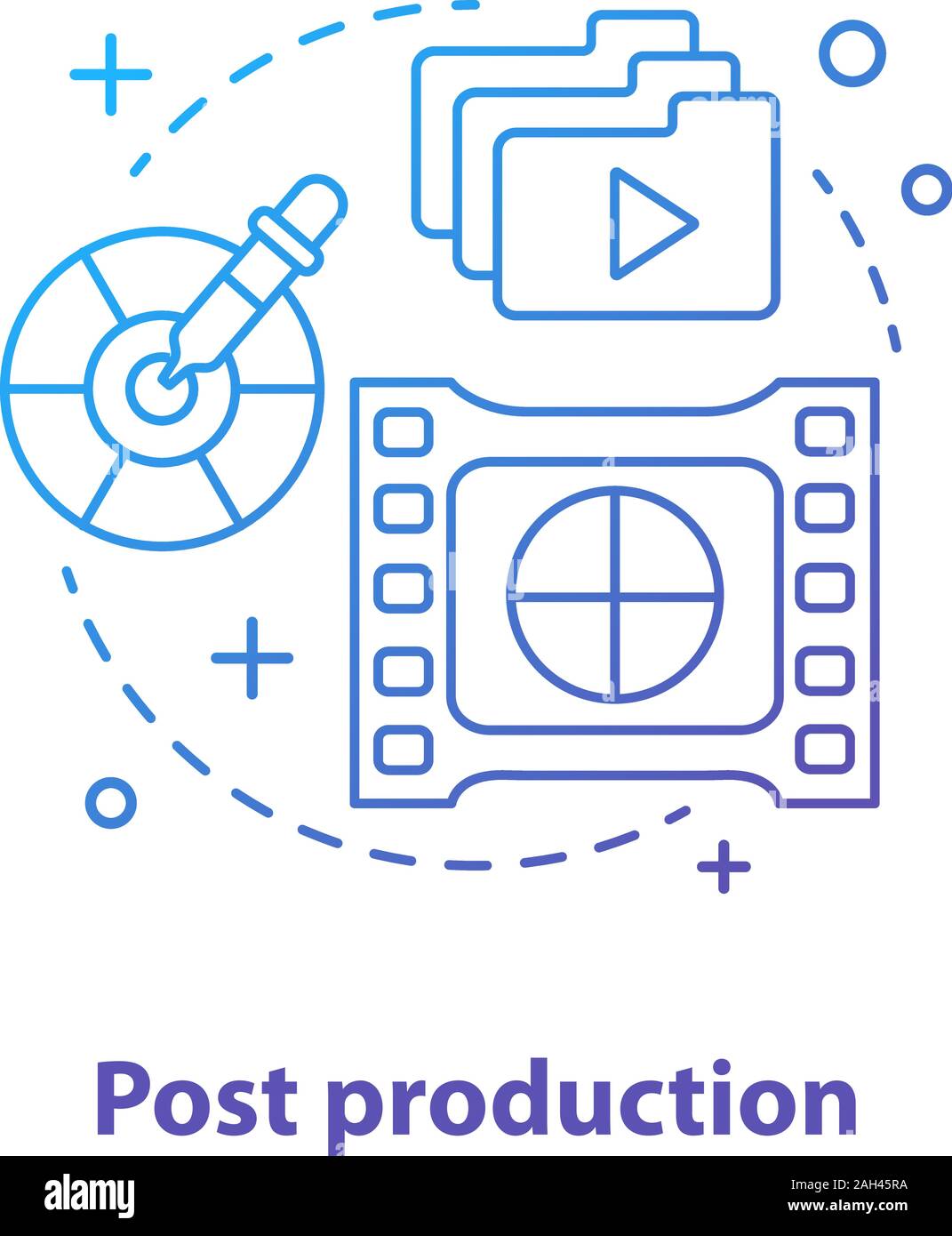 Post production concept icon. Video, photo editing idea thin line ...