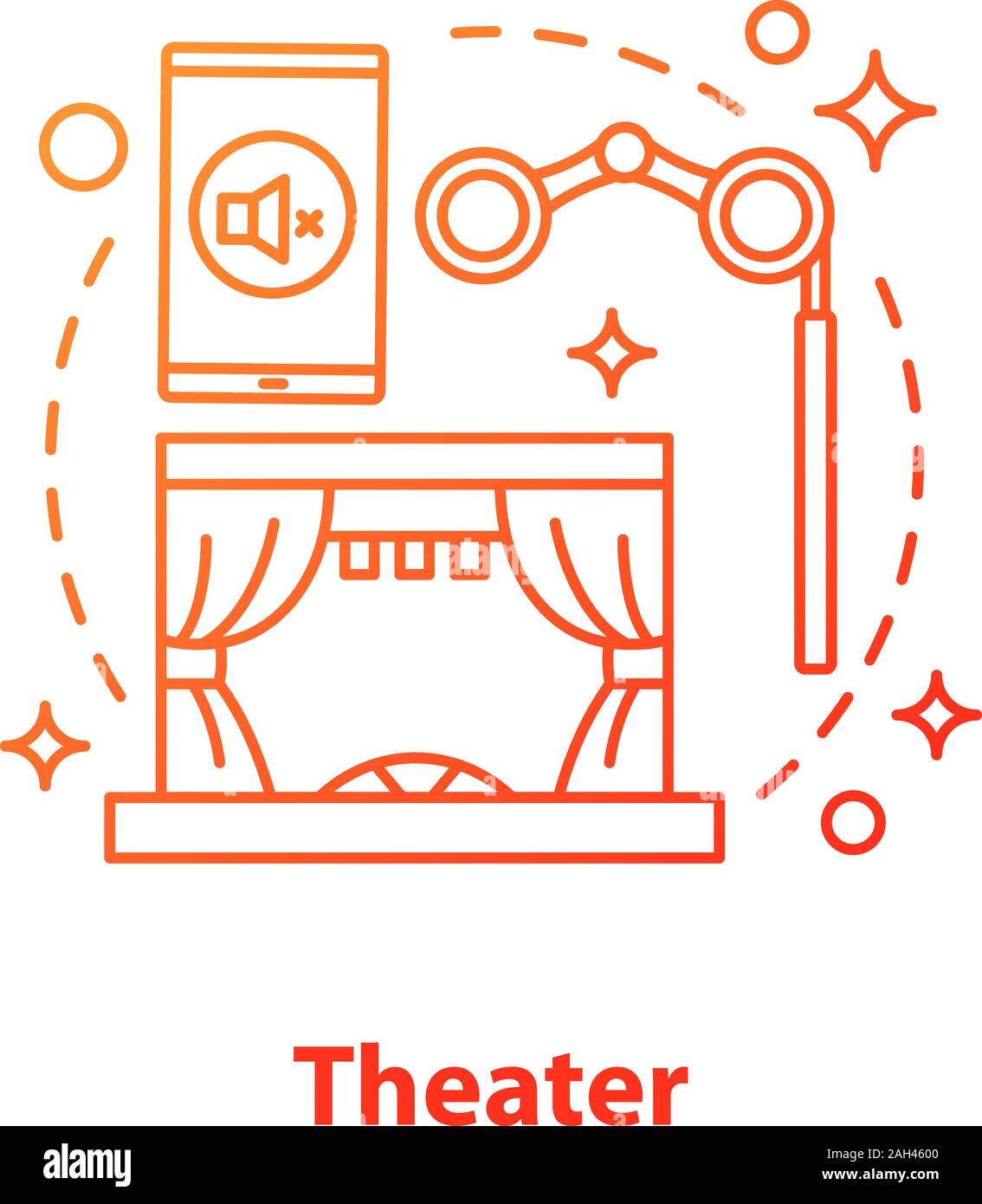 Theater concept icon. Entertainment idea thin line illustration. Cinema ...