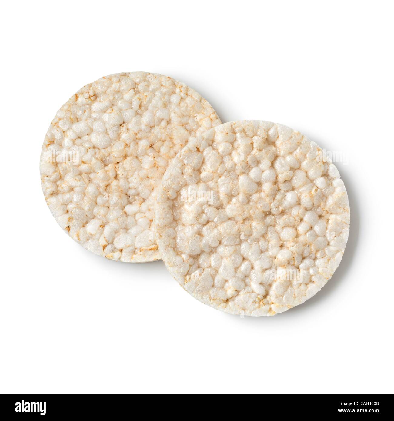 Pair of whole round rice crackers isolated on white background Stock ...