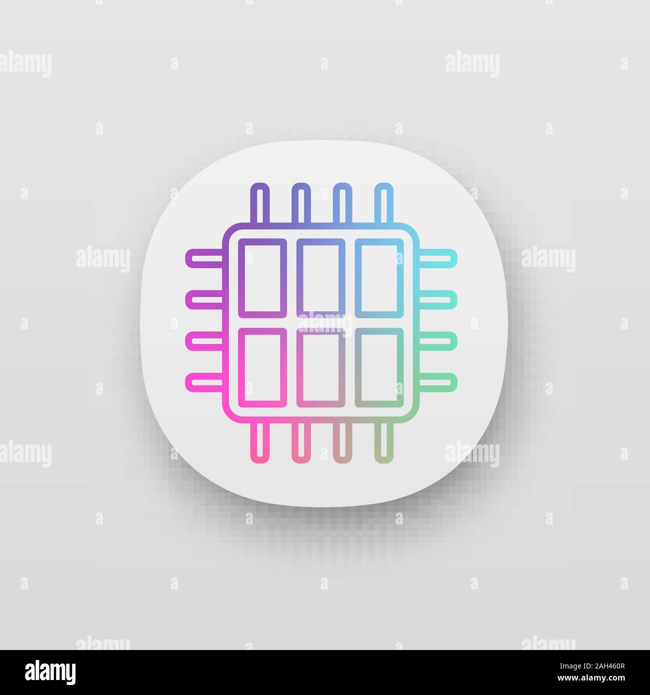 Six Core Processor App Icon Uiux Interface Hexa Microprocessor Microchip Chipset Cpu