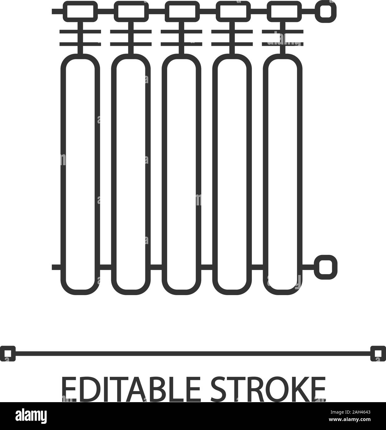 Radiator linear icon. Thin line illustration. Heating battery. Heater ...